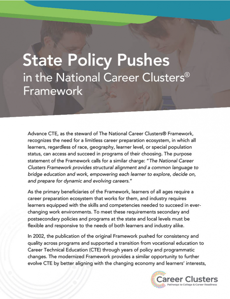 State Policy Pushes to Implement the Modernized National Career ...