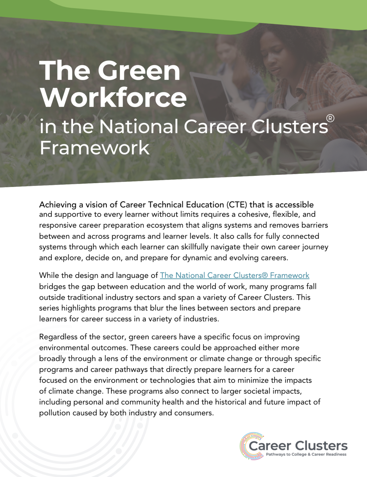 The Green Workforce in the National Career Clusters Framework - Advance CTE