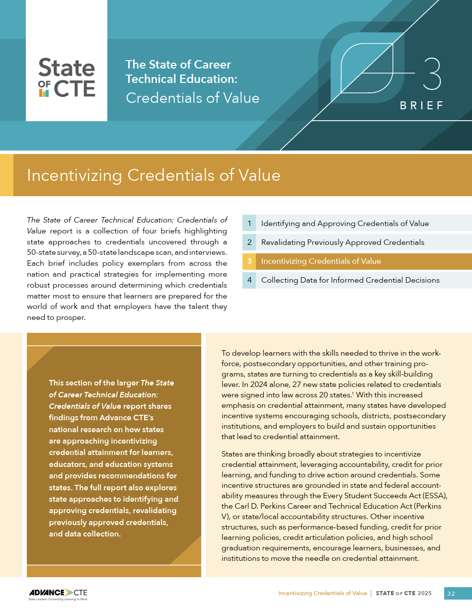 The State of CTE: Credentials of Value - Advance CTE