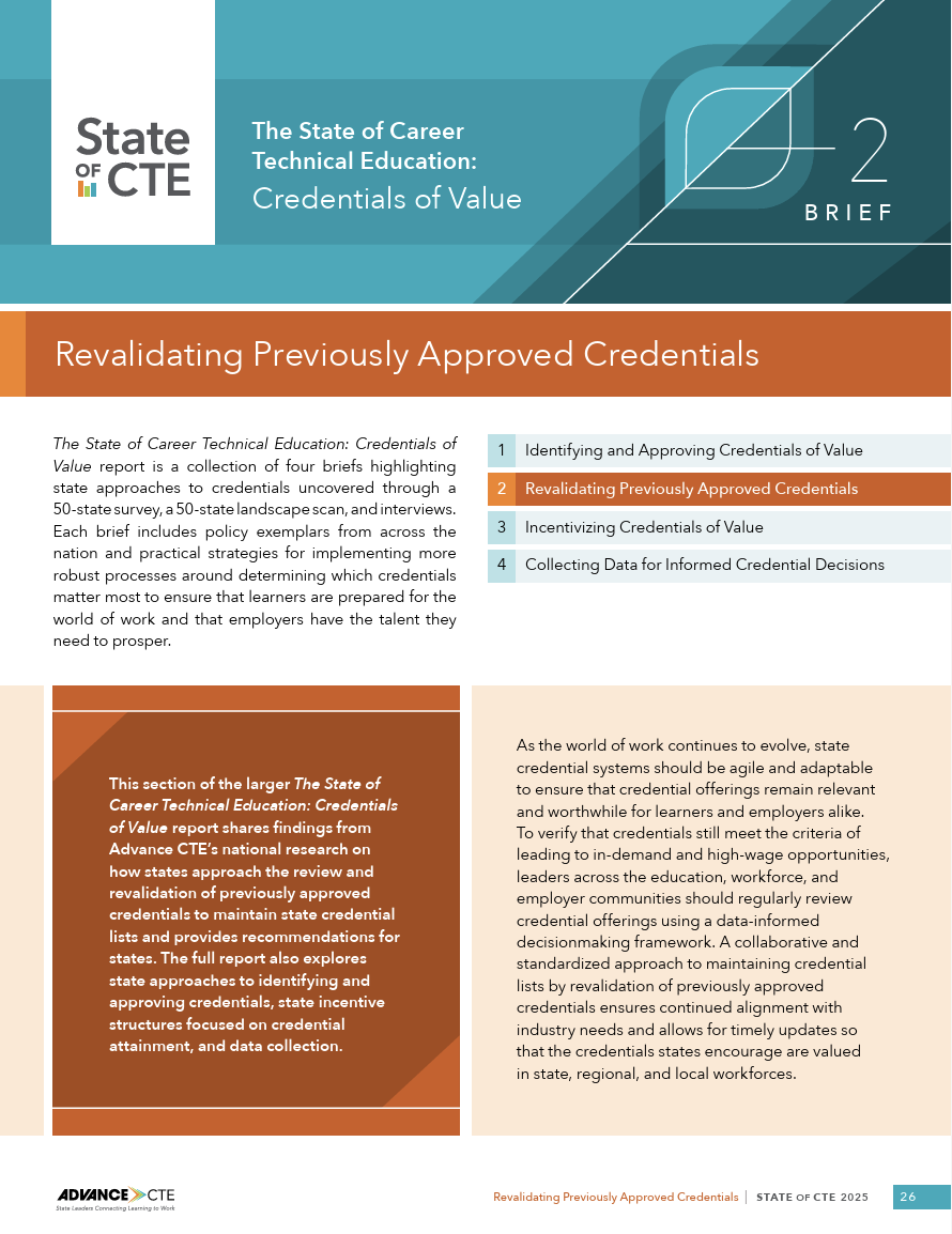 The State of CTE: Credentials of Value - Advance CTE