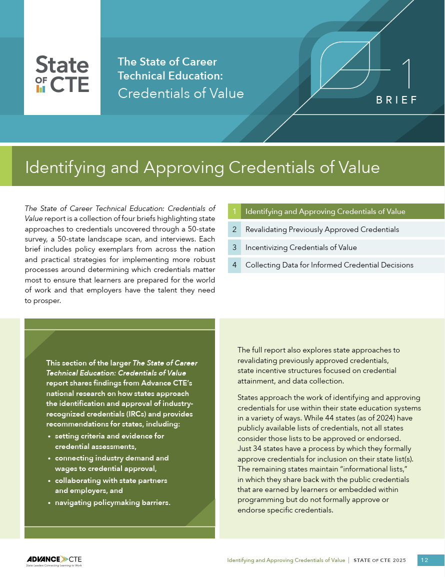 The State of CTE: Credentials of Value - Advance CTE